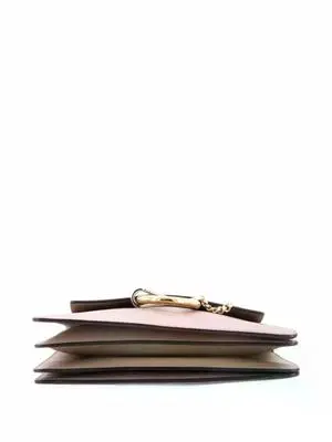 Chloé Faye Top Handle Bag Leather And Suede Small Satchel - Neutrals