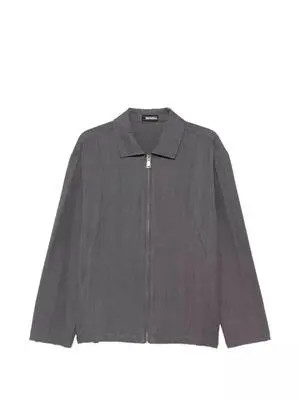 Imperial Zip-up Elasticated-hem Shirt Jacket - Grey
