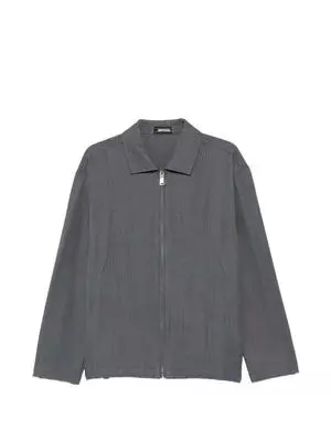 Imperial Zip-up Elasticated-hem Shirt Jacket - Grey