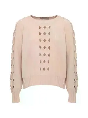D.exterior Cut-out Raglan-sleeve Sweater - Neutrals