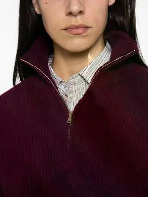 MC2 SAINT BARTH Isalyn Ribbed-knit Quarter-zip Sweater