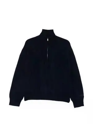 MC2 SAINT BARTH Ribbed-knit Half-zip Sweater - Blue