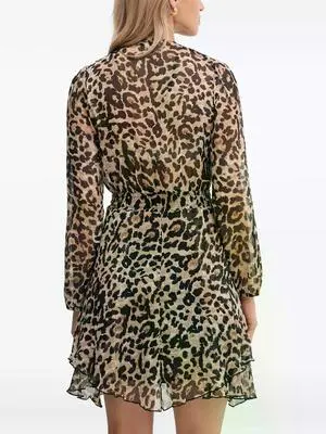 MORGAN Leopard-print Wrap-style Mini Dress