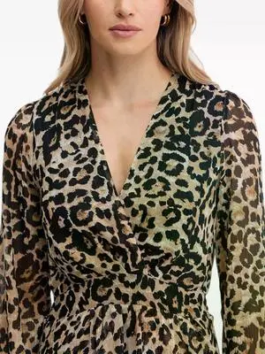 MORGAN Leopard-print Wrap-style Mini Dress