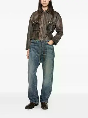 PHILIPPA 1970 Iris Crystal-embellished Drawstring Leather Jacket