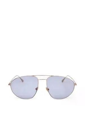 TOM FORD Pilot-frame Double-bridge Sunglasses - Gold