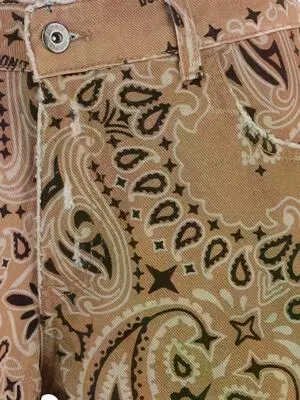 DON'T @ ME Paisley-print Frayed Shorts