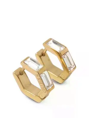 Guess Crystal-embellished Hexagonal Earrings - Gold
