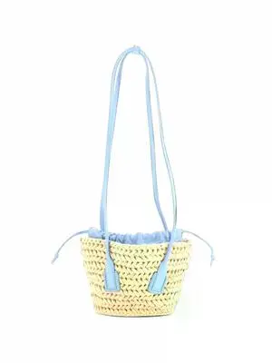 Bottega Veneta Arco Basket Bag Raffia With Leather Small Shoulder Bag
