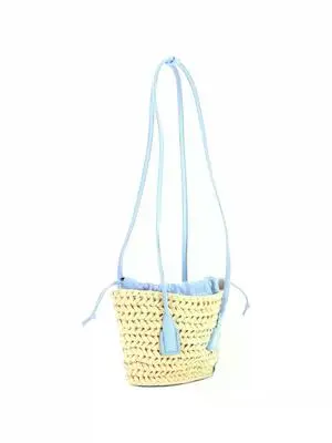 Bottega Veneta Arco Basket Bag Raffia With Leather Small Shoulder Bag