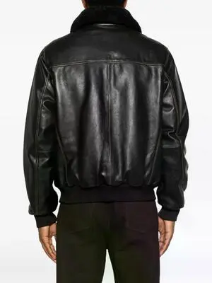 AMARANTO Shearling-collar Leather Jacket