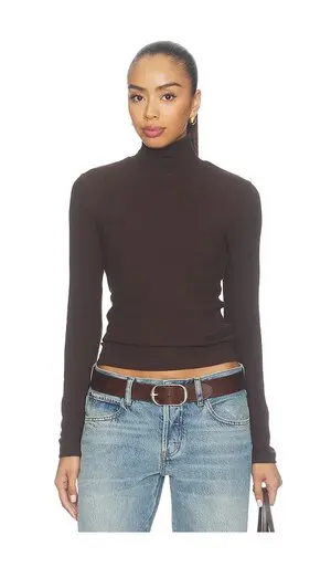 Velvet By Graham & Spencer Helms Turtleneck Top In Brown