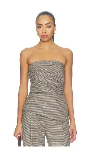 THE SEI Long Strapless Top In Grey