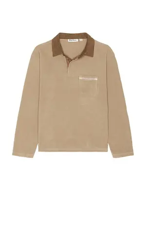 RHYTHM Ladder Polar Fleece Polo In Cream