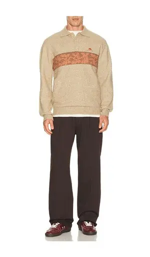 RHYTHM Floragraph Knitted Polo In Brown