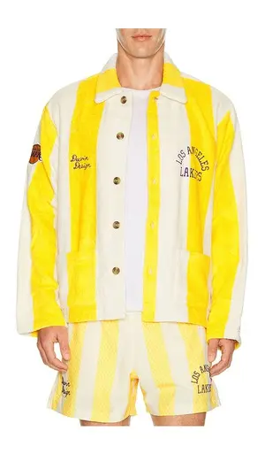 DUVIN DESIGN X Lakers Terry Pool Jacket In Yellow