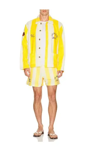 DUVIN DESIGN X Lakers Terry Pool Jacket In Yellow