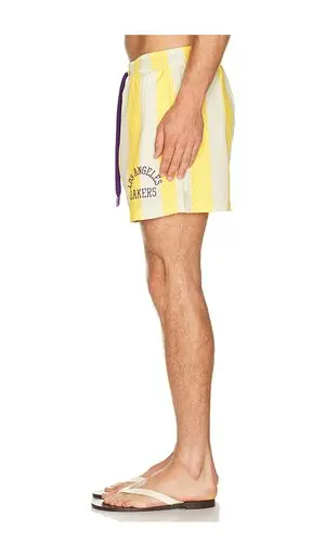 DUVIN DESIGN X Lakers Swim Trunk In Yellow