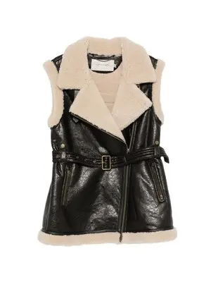 URBAN CODE Faux Leather Waist Coat Black