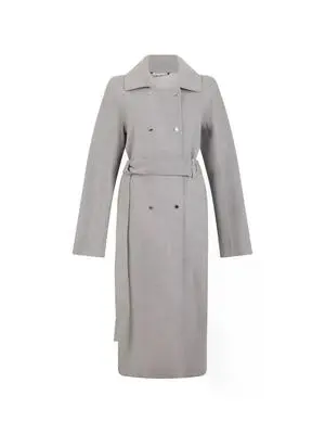 MOORER Bonnie-p Belted Double-breasted Coat - Grey