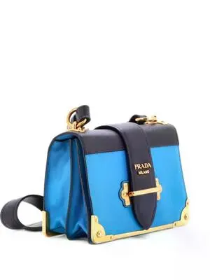 Prada Cahier Leather And Saffiano Leather Small Crossbody Bag - Black
