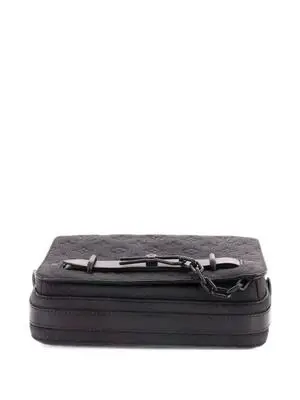 LOUIS VUITTON Steamer Messenger Bag Monogram Taurillon Leather Crossbody Bag - Black