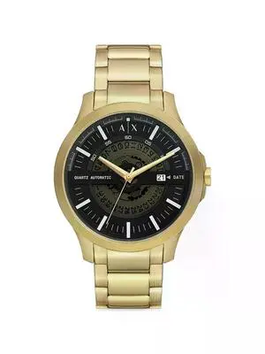 Armani Exchange Skeleton 46mm Watch - Black