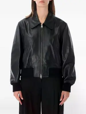 AMI Paris Zip-up Leather Jacket