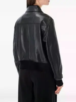 AMI Paris Zip-up Leather Jacket