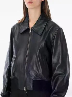 AMI Paris Zip-up Leather Jacket