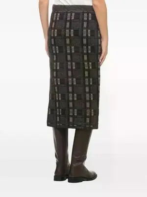 D.exterior Check-pattern Midi Skirt