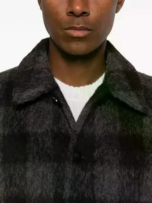 AMARANTO Check Wool-blend Shirt Jacket