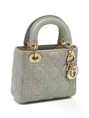 Dior 2015 Mini Lady Cannage Tote Bag - Grey