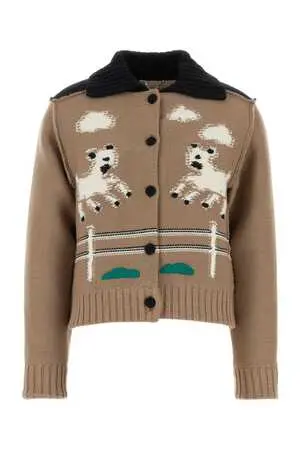 Moschino Camel Wool Cardigan - Brown