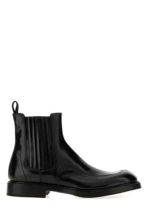 Dolce & Gabbana Leather Ankle Boots - Black