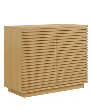 MODWAY Render 2-door Fluted Accent Cabinet - Oak