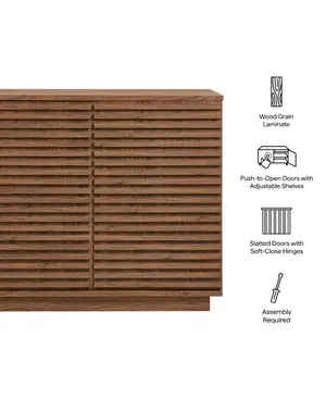 MODWAY Render 2-door Fluted Accent Cabinet - Walnut