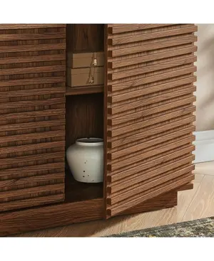 MODWAY Render 2-door Fluted Accent Cabinet - Walnut