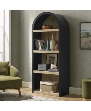MODWAY Caleb 4 Arched Display Shelf Bookcase - Black