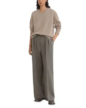 REISS Jenna Cashmere V Neck Sweater - Neutral
