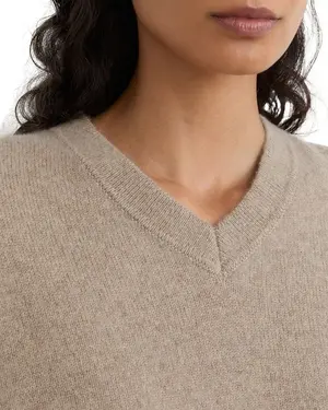 REISS Jenna Cashmere V Neck Sweater - Neutral