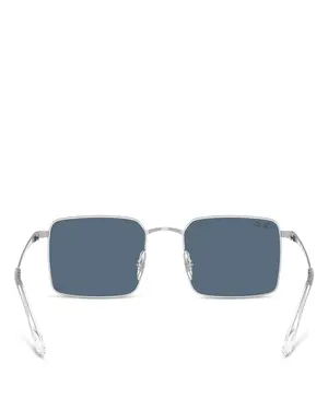 Ray-ban Square Sunglasses, 53mm - Silver/dark Blue