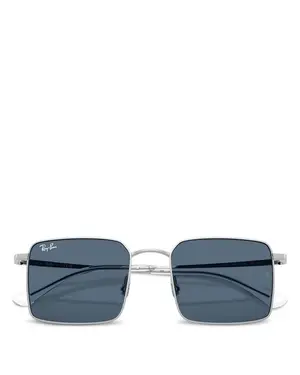 Ray-ban Square Sunglasses, 53mm - Silver/dark Blue