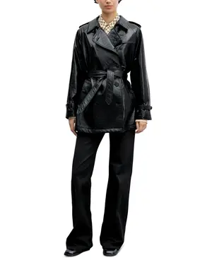 Gerard Darel Vicky Faux Leather Trench Coat