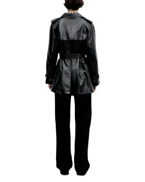 Gerard Darel Vicky Faux Leather Trench Coat