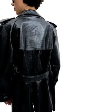 Gerard Darel Vicky Faux Leather Trench Coat