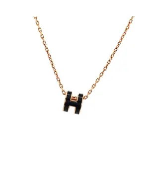 Hermès Mini Pop H Pendant Chain Necklace Metal And 16 - Enamel