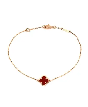 VAN CLEEF & ARPELS Sweet Alhambra Bracelet 18k Rose Gold And Carnelian - Pink