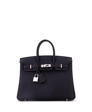 Hermès Birkin 25 Handbag Black Togo With Palladium Hardware - Noir