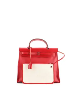 Hermès 31 Herbag Zip Berline Vache Canvas And Leather